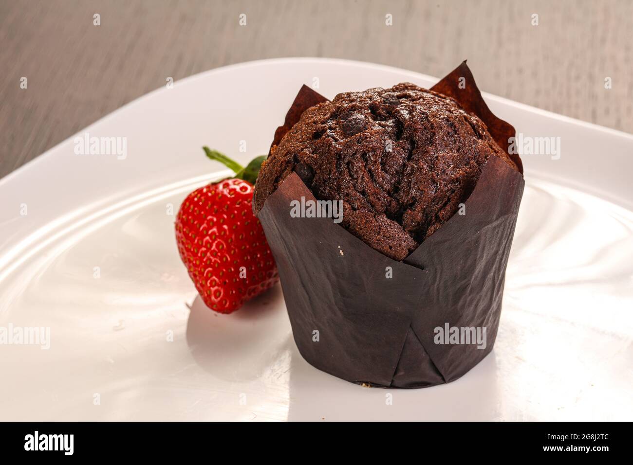 Sweet tasty delicous popular Muffin seved strawberry Stock Photo - Alamy