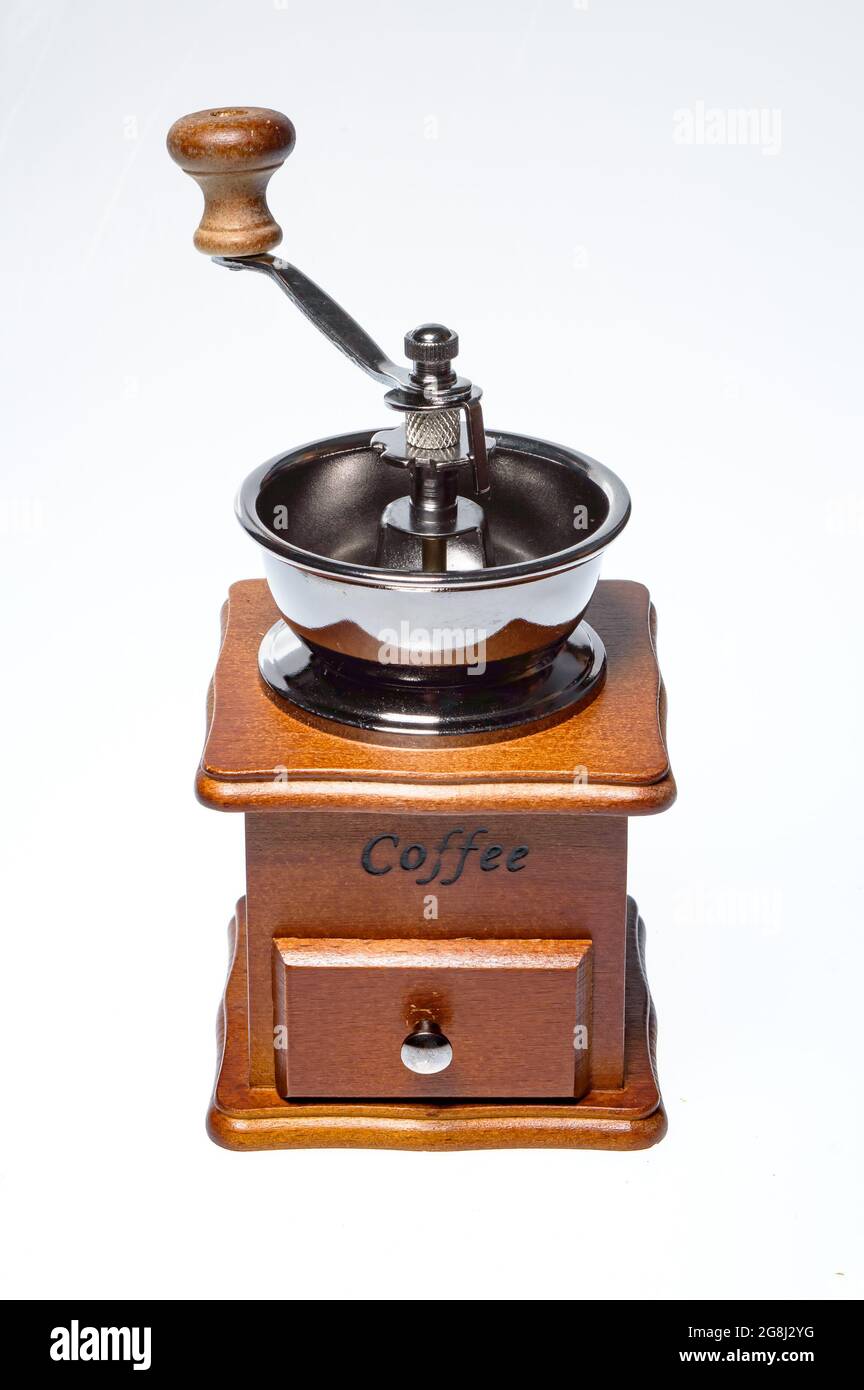 a coffee grinder isolated in white background Stock Photo - Alamy