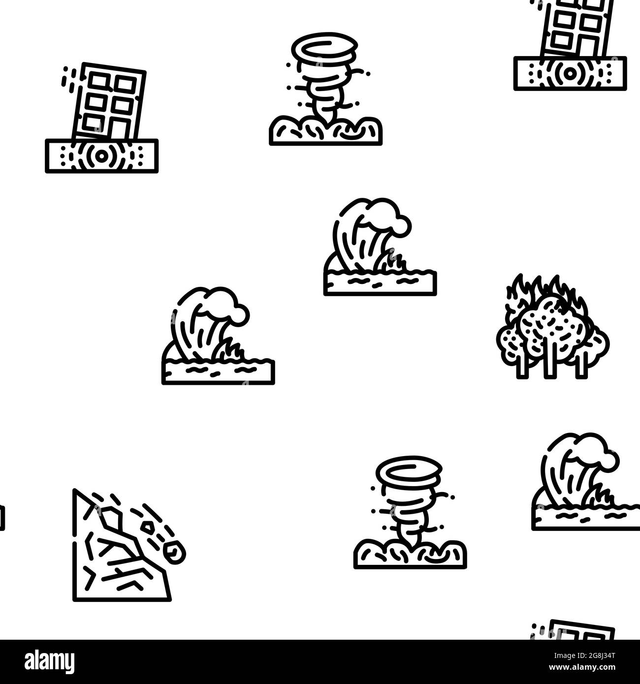 Disaster Destruction Vector Seamless Pattern Stock Vector Image & Art ...