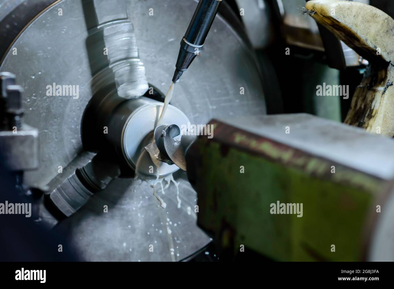 a industrial milling machine in processed in the factory site Stock ...