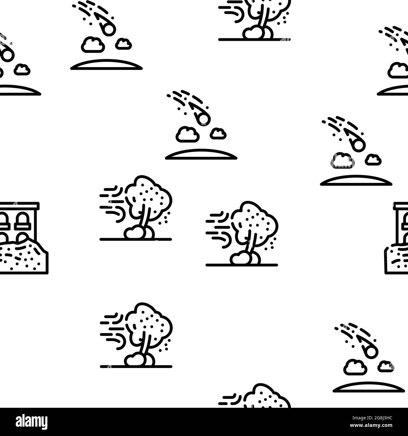 Disaster Destruction Vector Seamless Pattern Stock Vector Image & Art ...