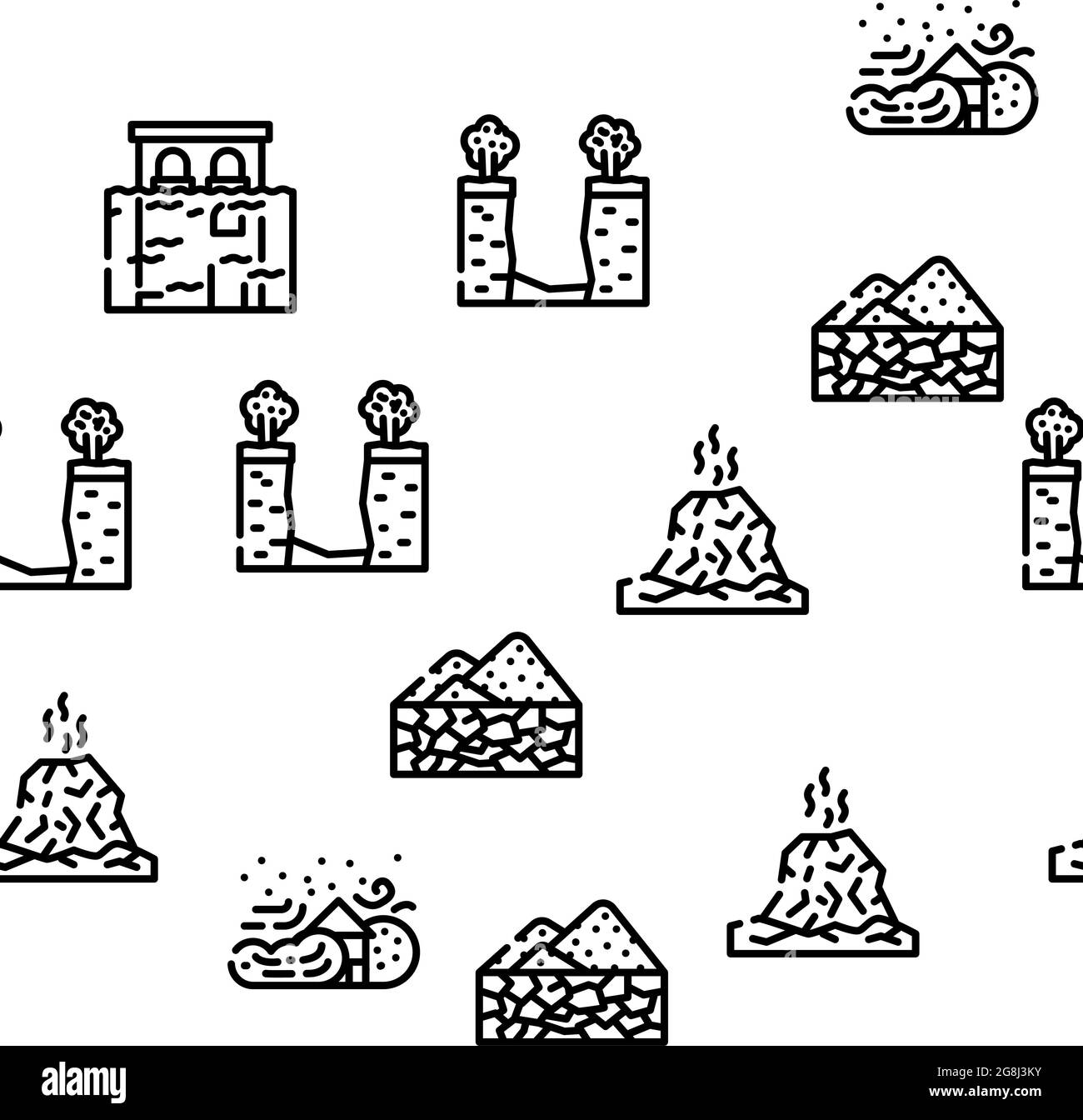 Disaster Destruction Vector Seamless Pattern Stock Vector Image & Art ...