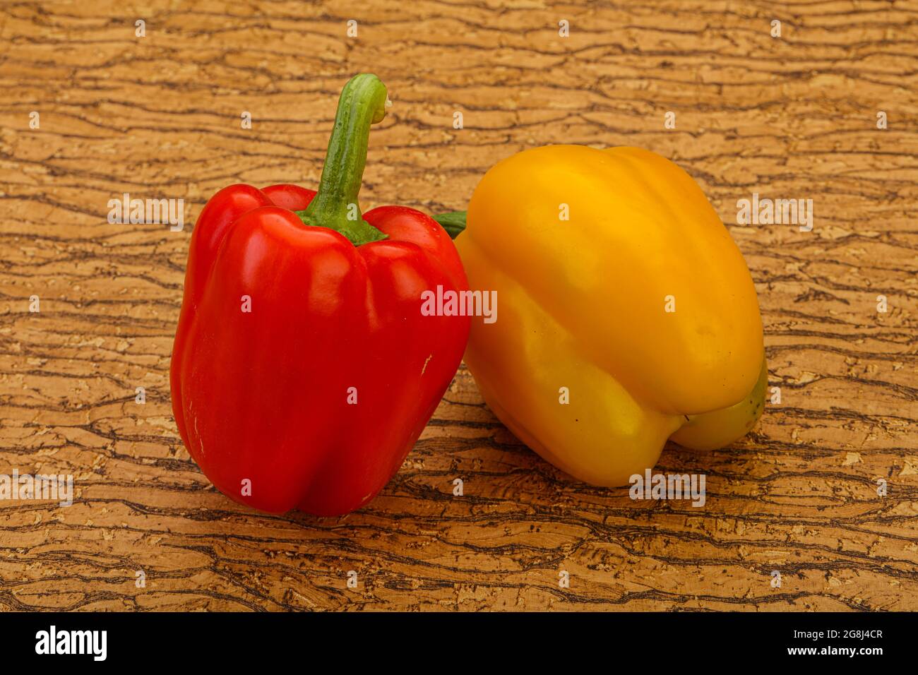 Two Ripe sweet Bulgarian bell peppers Stock Photo - Alamy
