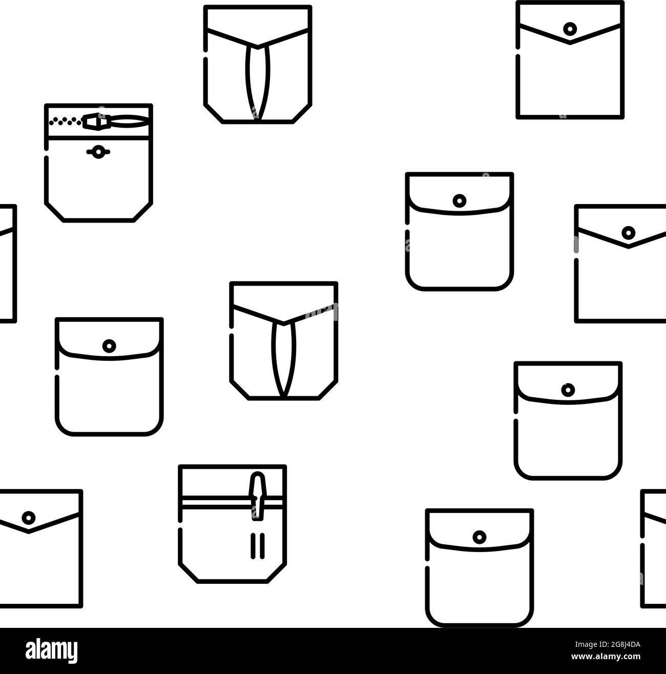 Patch Pocket Clothes Vector Seamless Pattern Stock Vector Image & Art ...