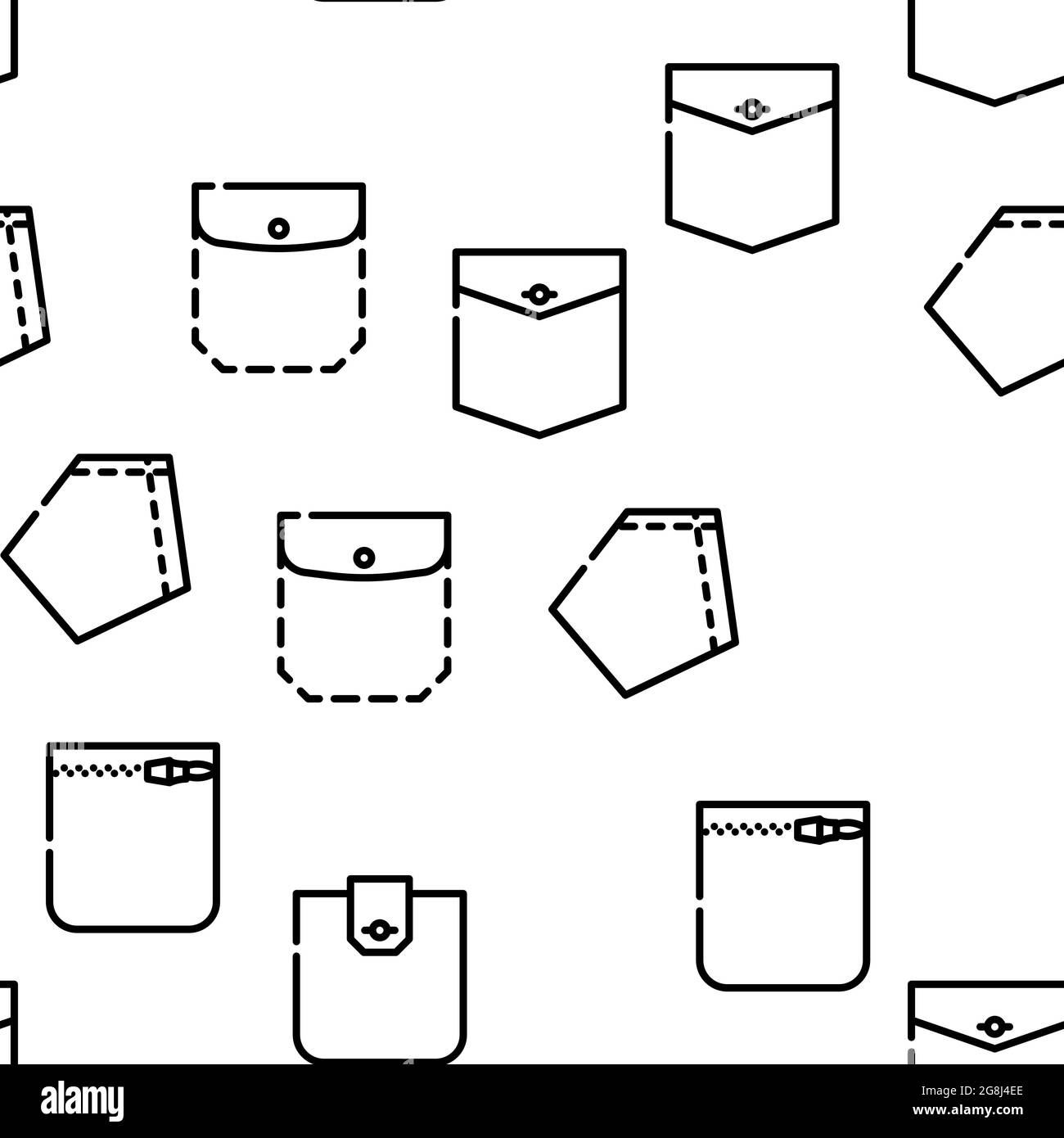 Patch Pocket Clothes Vector Seamless Pattern Stock Vector Image & Art ...