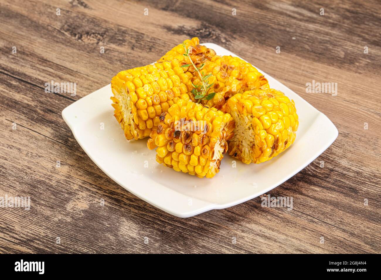 Grilled hot corn with oil and salt Stock Photo - Alamy