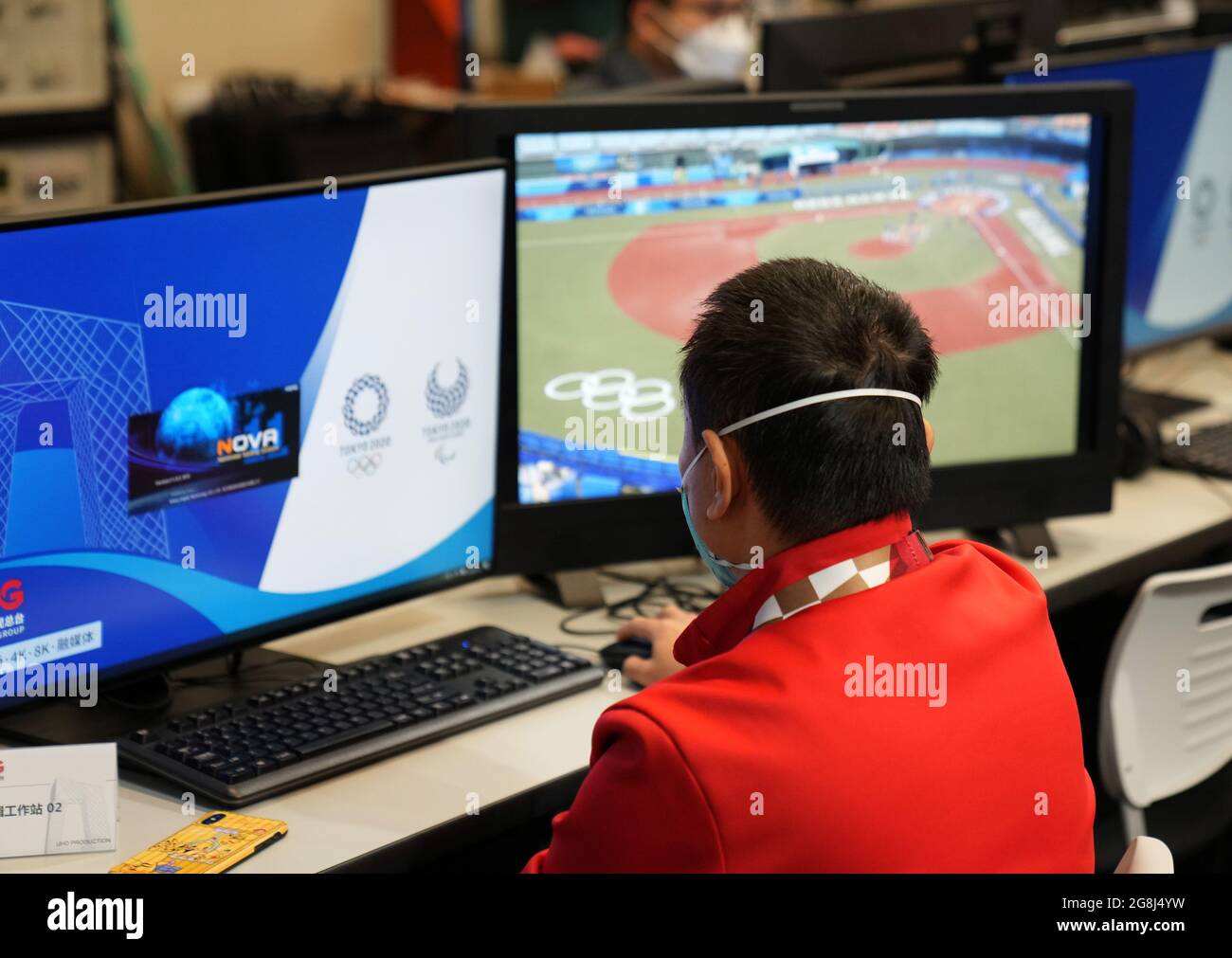 Tokyo, Japan. 21st July, 2021. A journalist works at the International ...