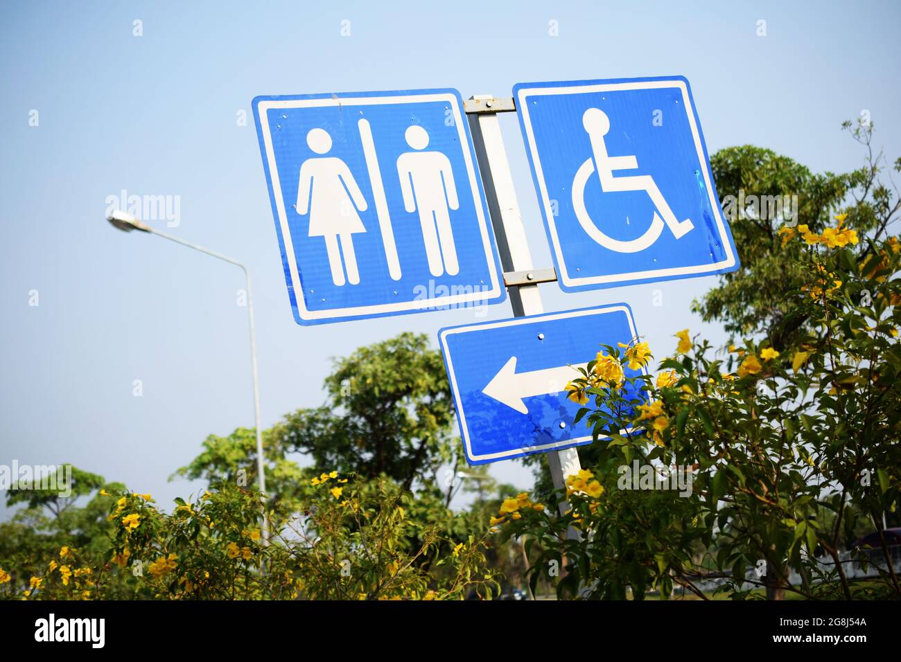 Toilet Signs with a disabled access symbol Stock Photo - Alamy
