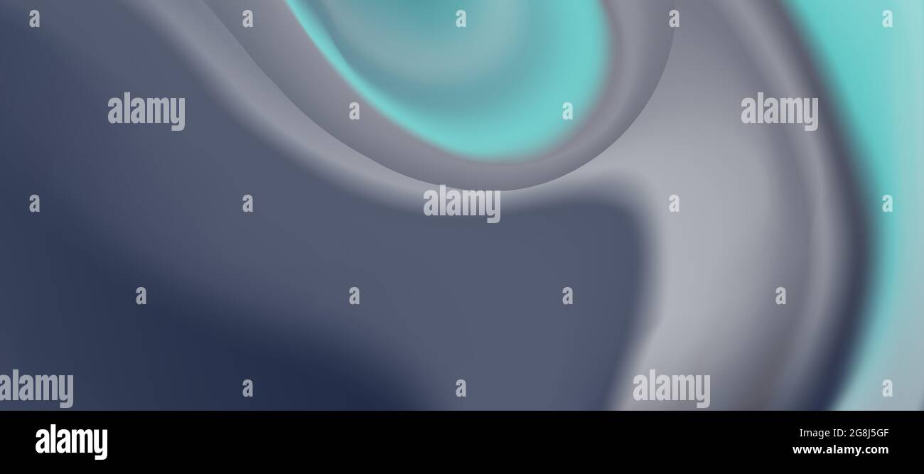 Abstract liquid background design, grey and turquoise paint flow ...