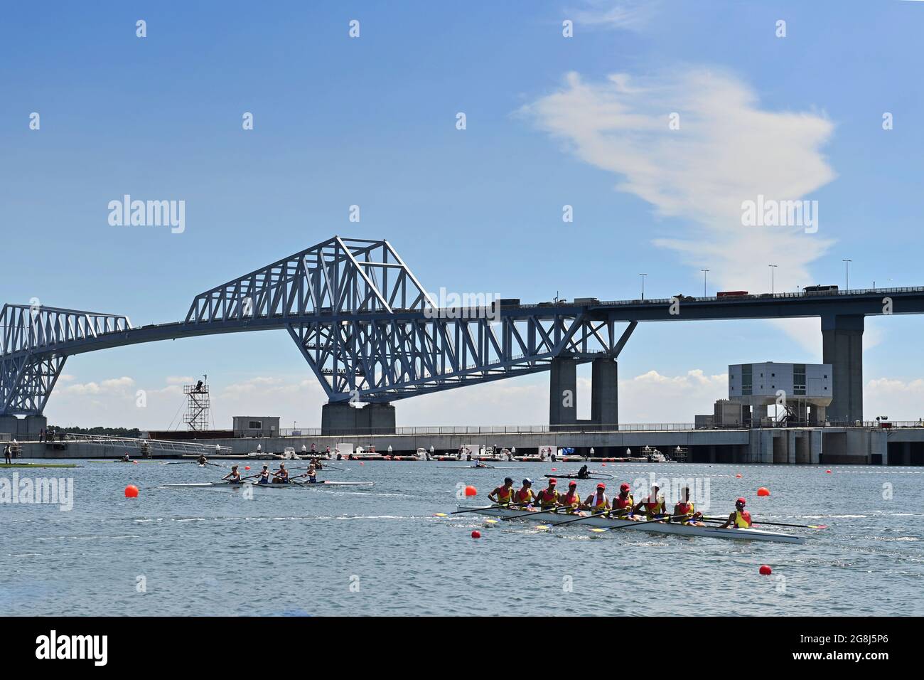 Tokyo, Japan. 21st July, 2021. General, feature, edge motif, rowing ...