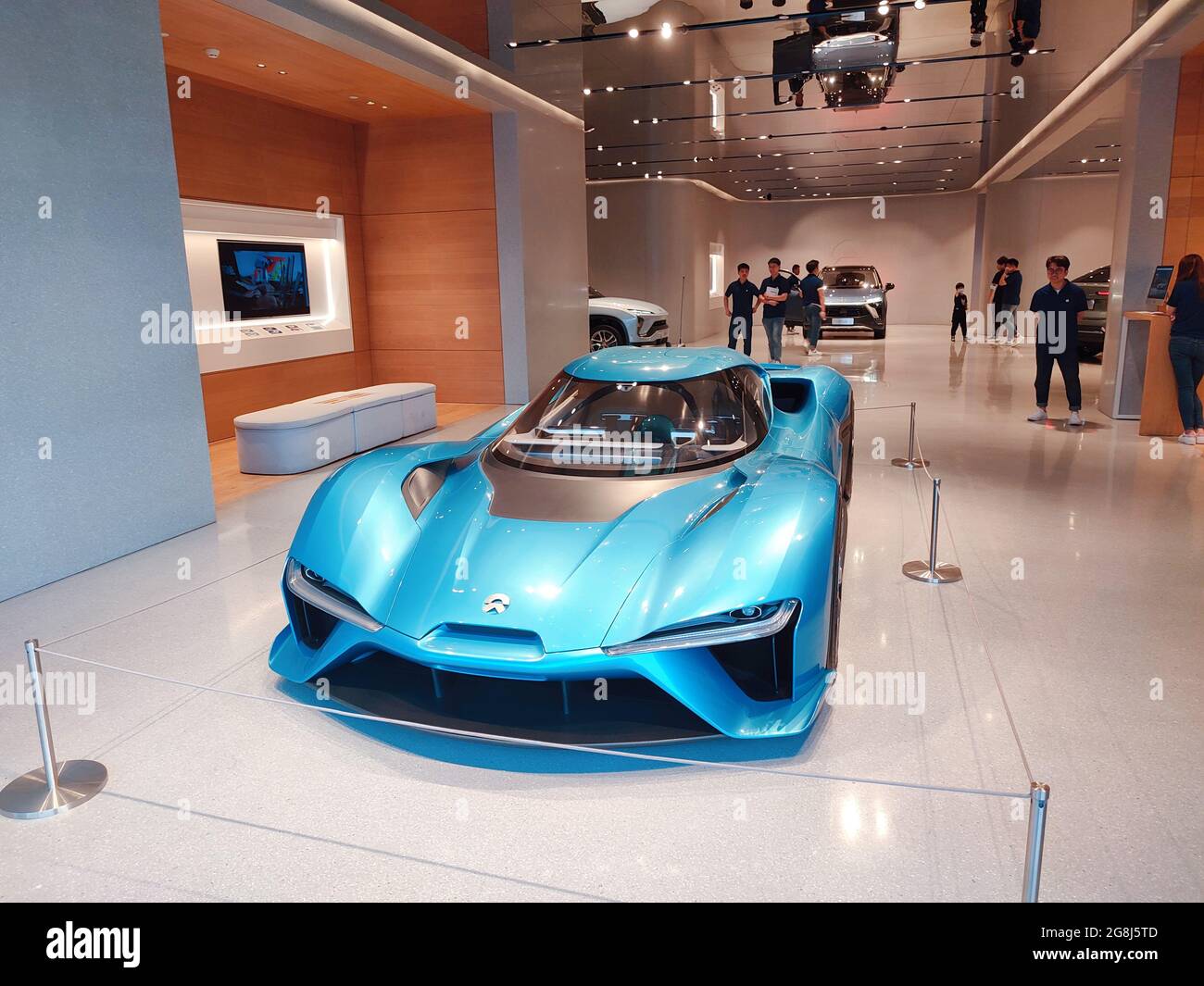 A new energy smart car is presented at a NIO flagship store in Shanghai ...