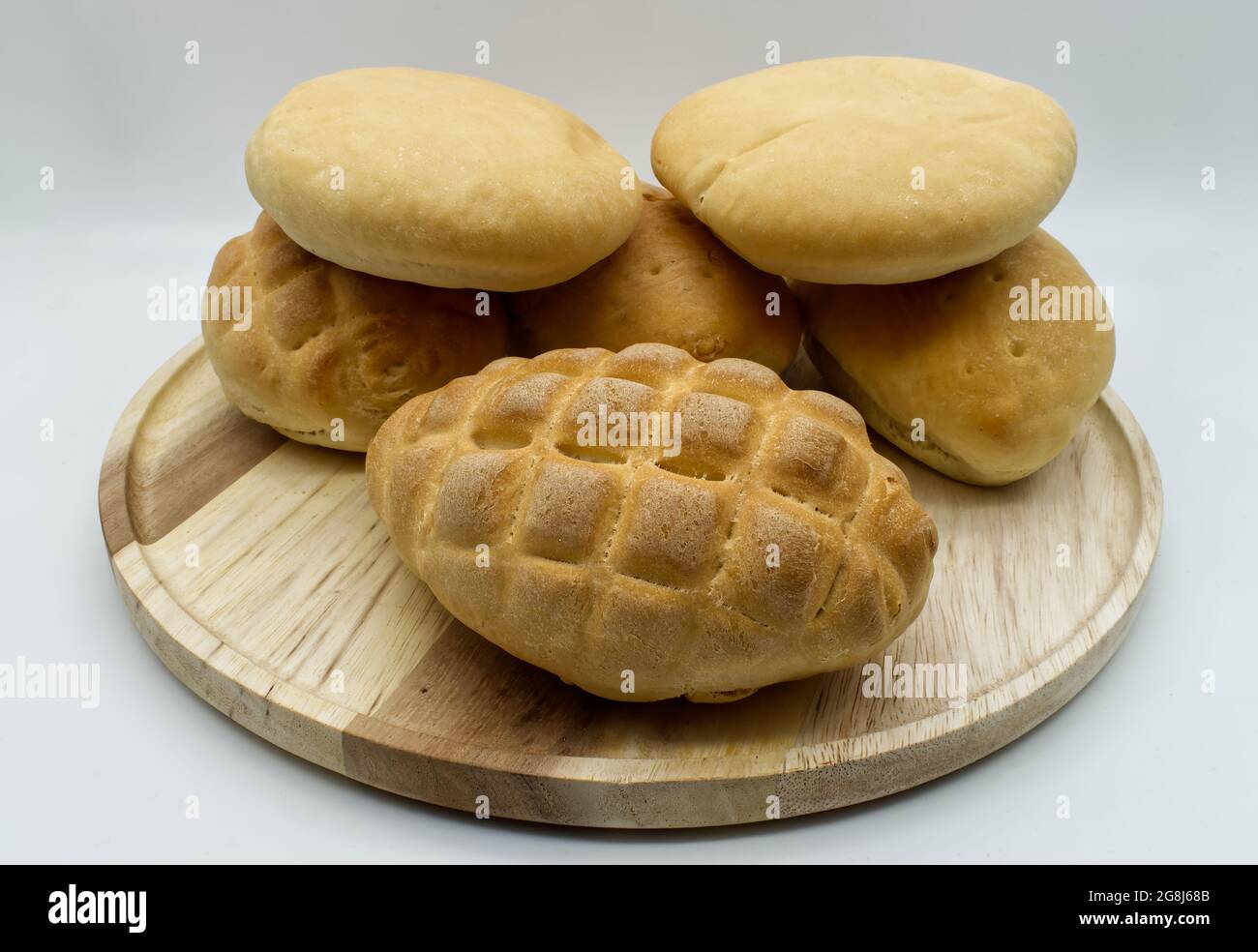 Different types of bread isolated on white background Stock Photo - Alamy