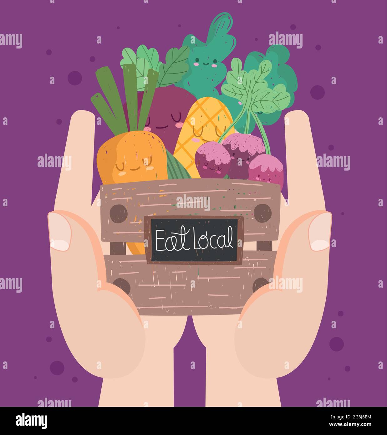 eat local cartoon vegetables Stock Vector Image & Art - Alamy