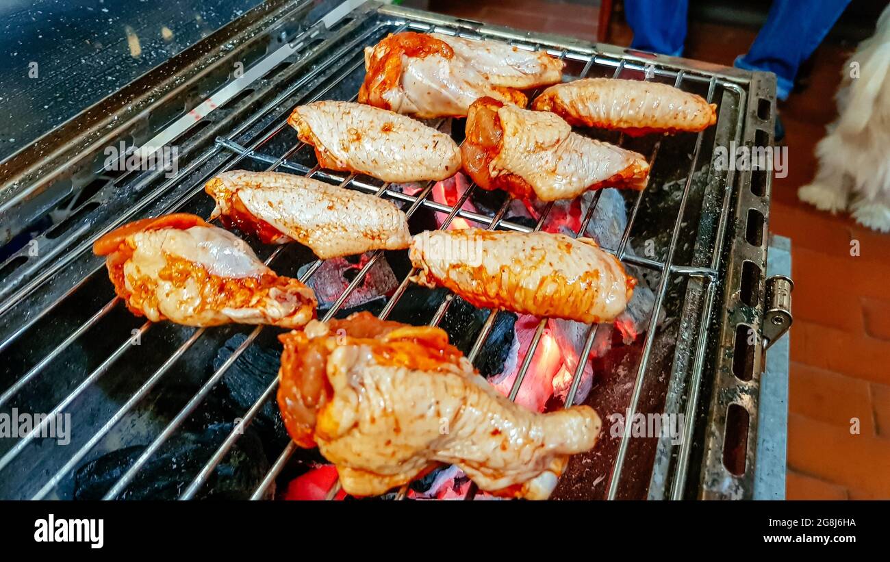 Collage roasted chicken legs hi-res stock photography and images - Alamy