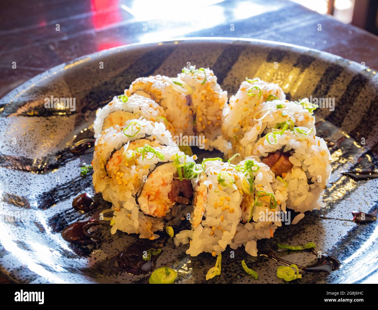 Close up shot of Wagyu beef sushi roll at Las Vegas, Nevada Stock Photo ...