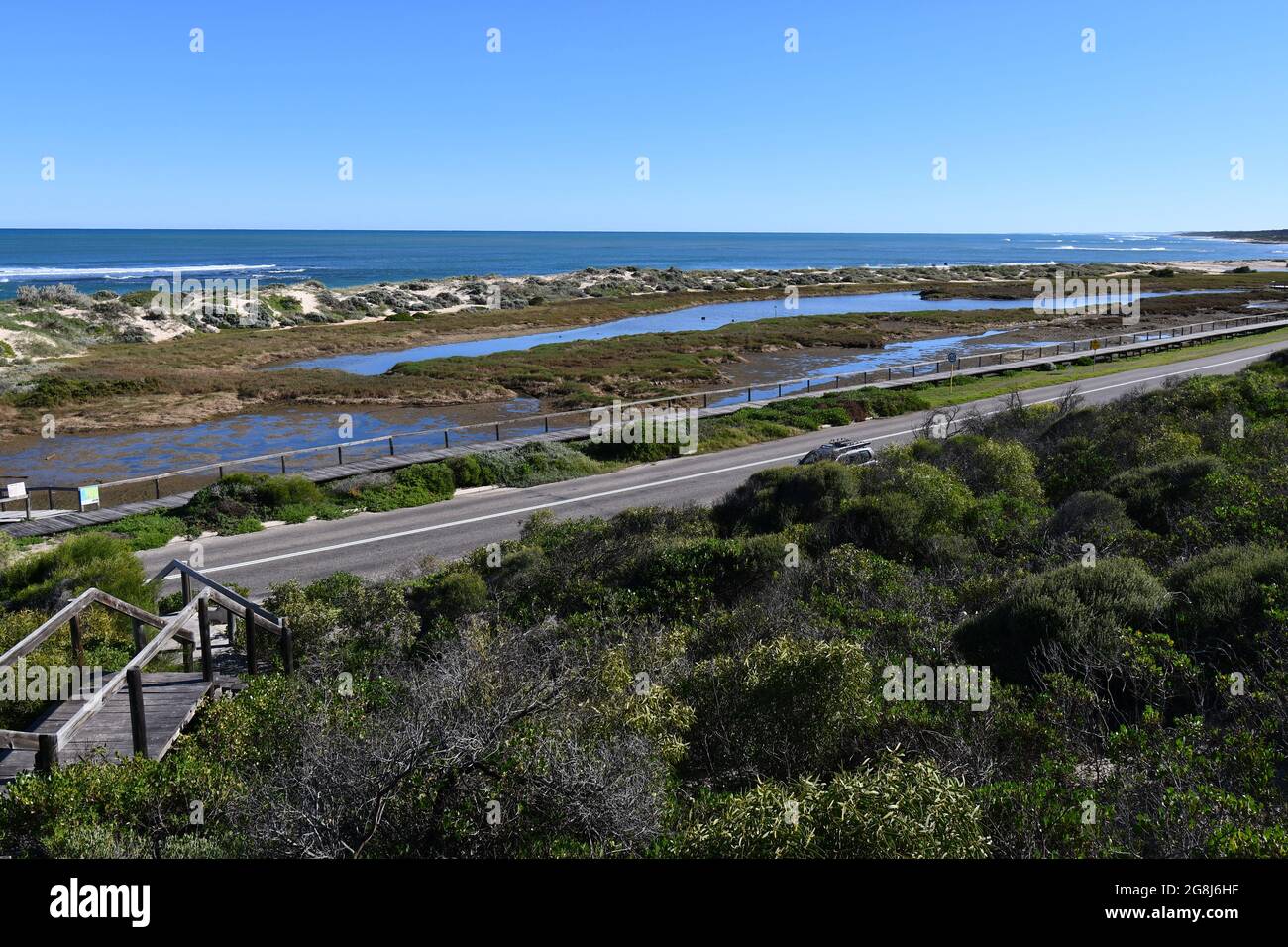 Thungarra Trail boardwalk wetlands port denison western australia Stock ...