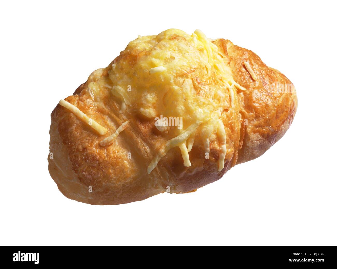 Fresh croissant with cheese isolated on white background Stock Photo ...