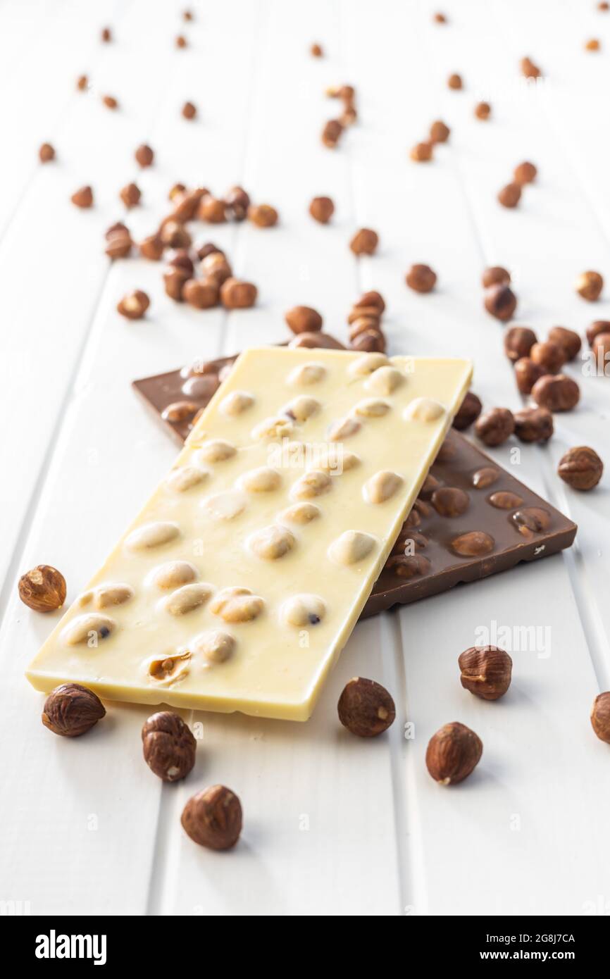 Dark chocolate bar hazelnuts hi-res stock photography and images - Alamy