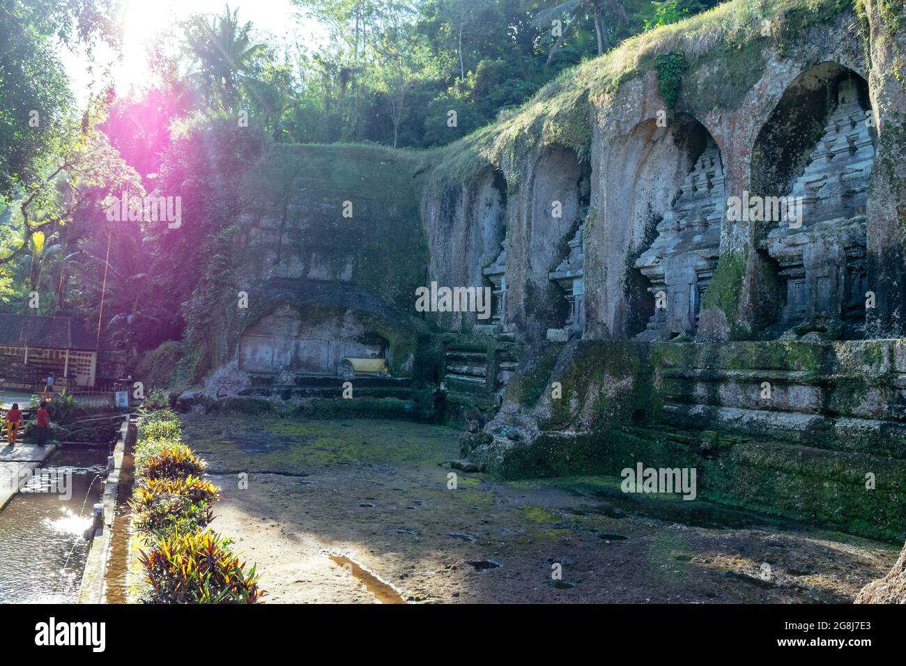 The Tirta Empul temple in Bali, Indonesia. It has holy water where the ...