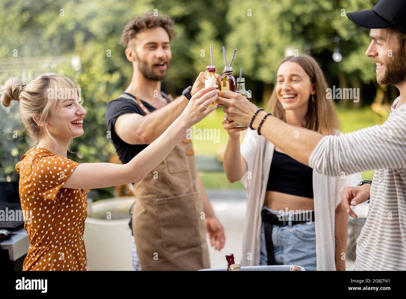 Female friends drinking outside alcohol hi-res stock photography and ...