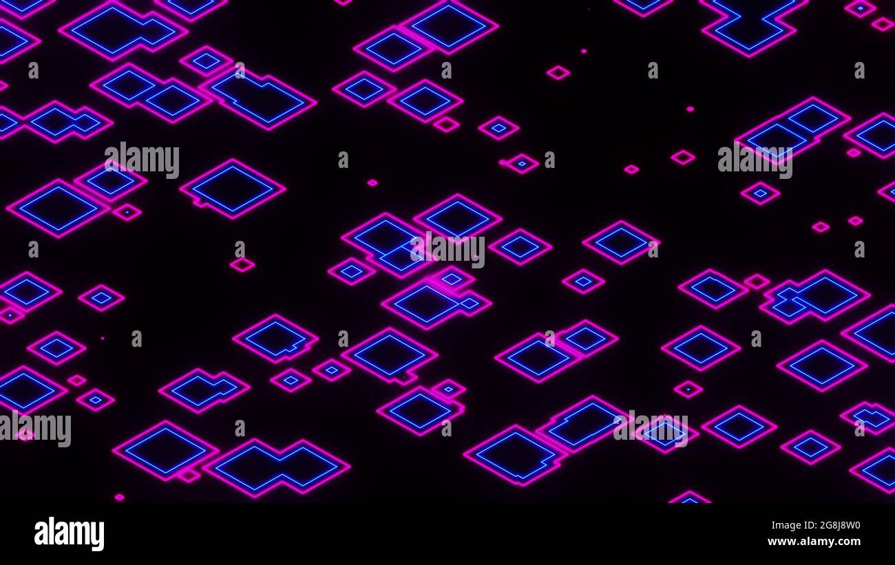 3D rendering graphic illustration of abstract pink and blue color ...