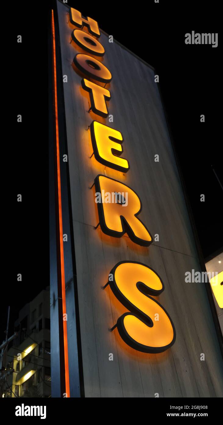 HOOTERS Sign Restaurant and Bar Soi Nana Bangkok Thailand notice to do ...