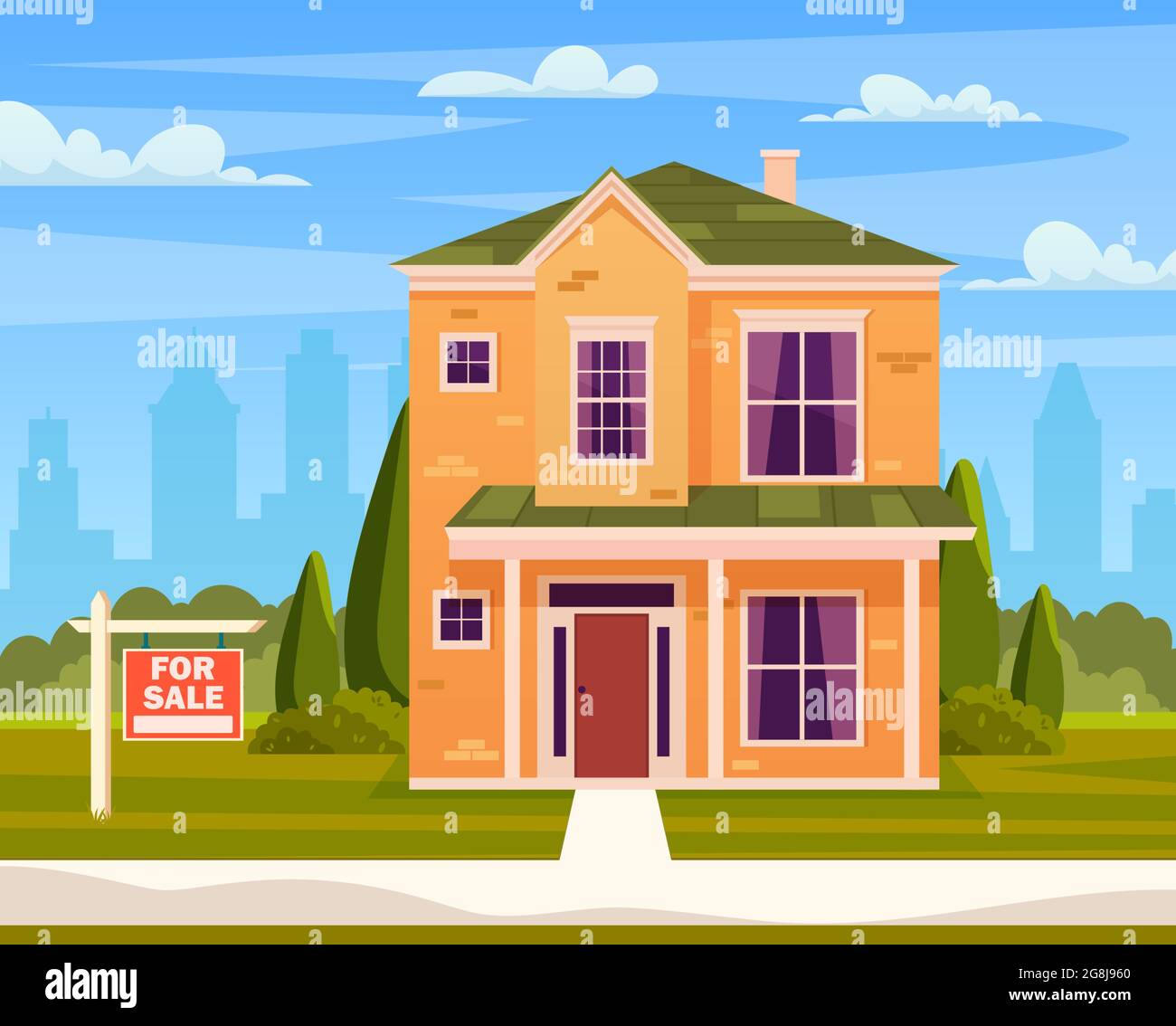Suburban house sign sale Stock Vector Images - Alamy