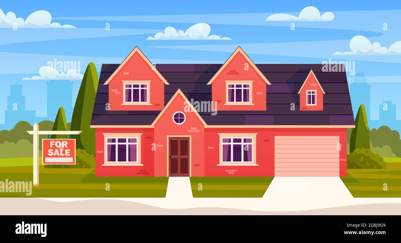 Suburban house sign sale Stock Vector Images - Alamy