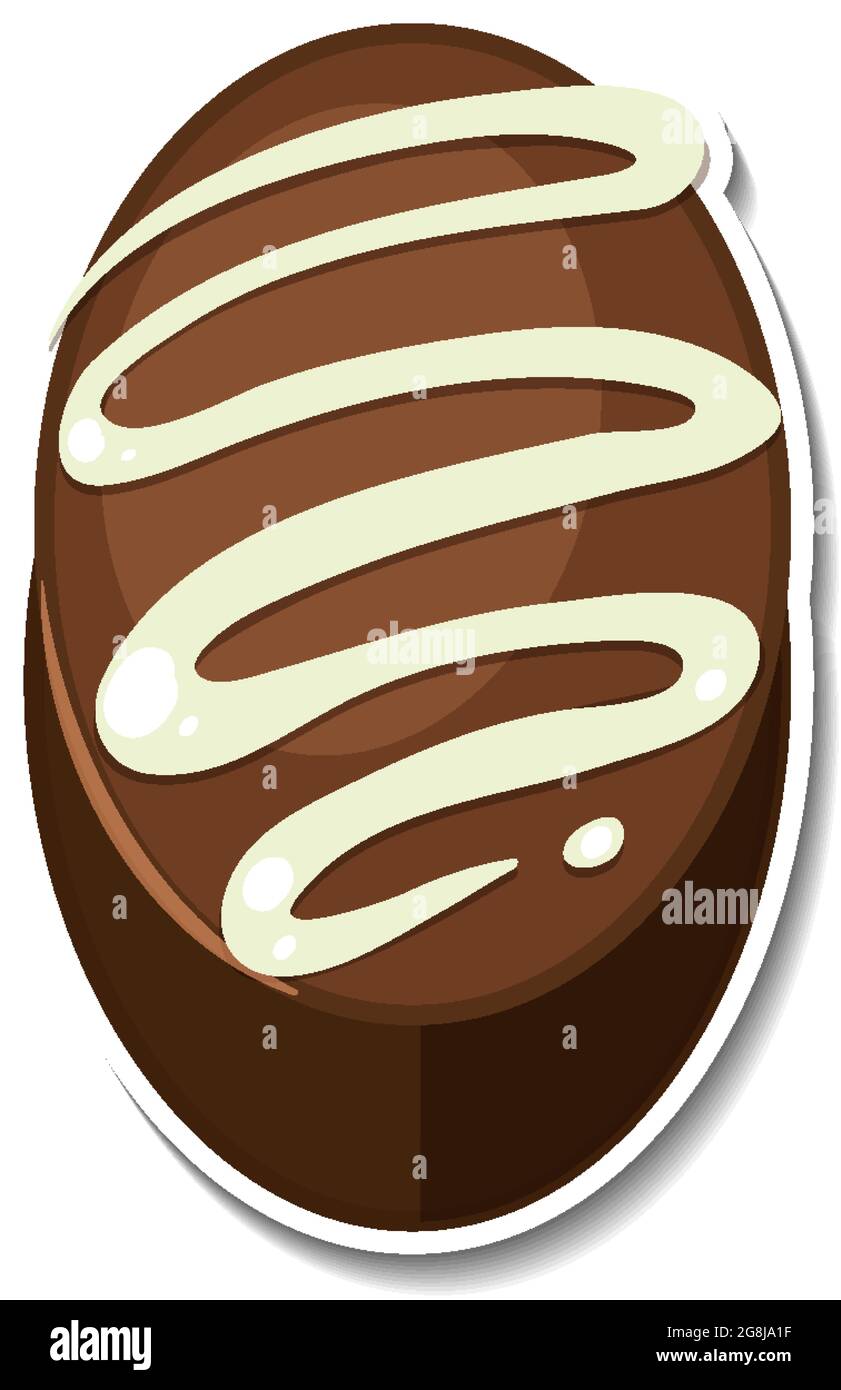 Chocolate brownie sticker isolated on white background illustration ...