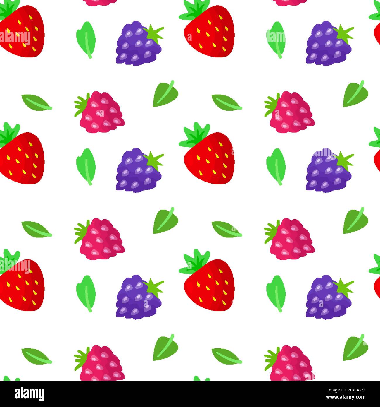Berries seamless pattern with ripe blackberries, raspberries ...