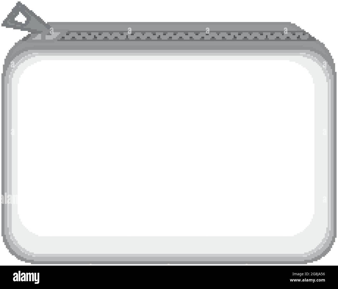 Front of basic pouch bag with zipper isolated illustration Stock Vector ...