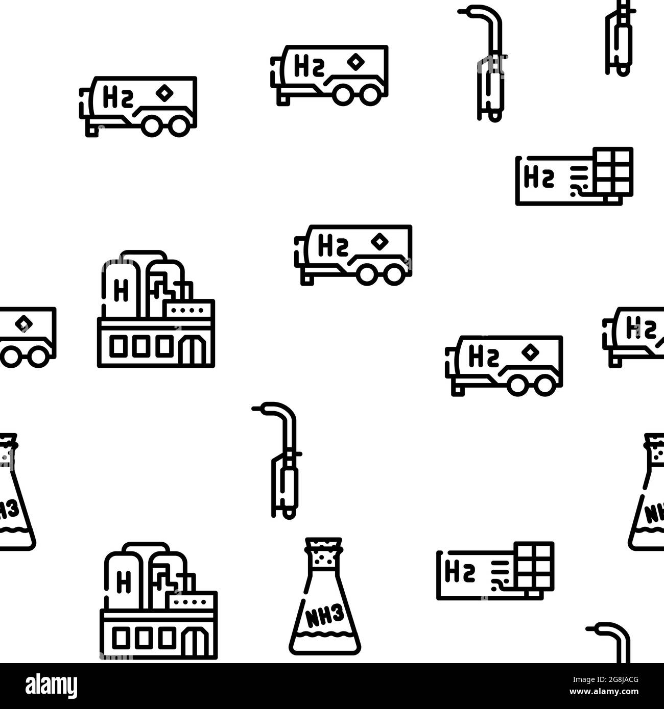 Hydrogen Energy Gas Vector Seamless Pattern Stock Vector Image & Art ...
