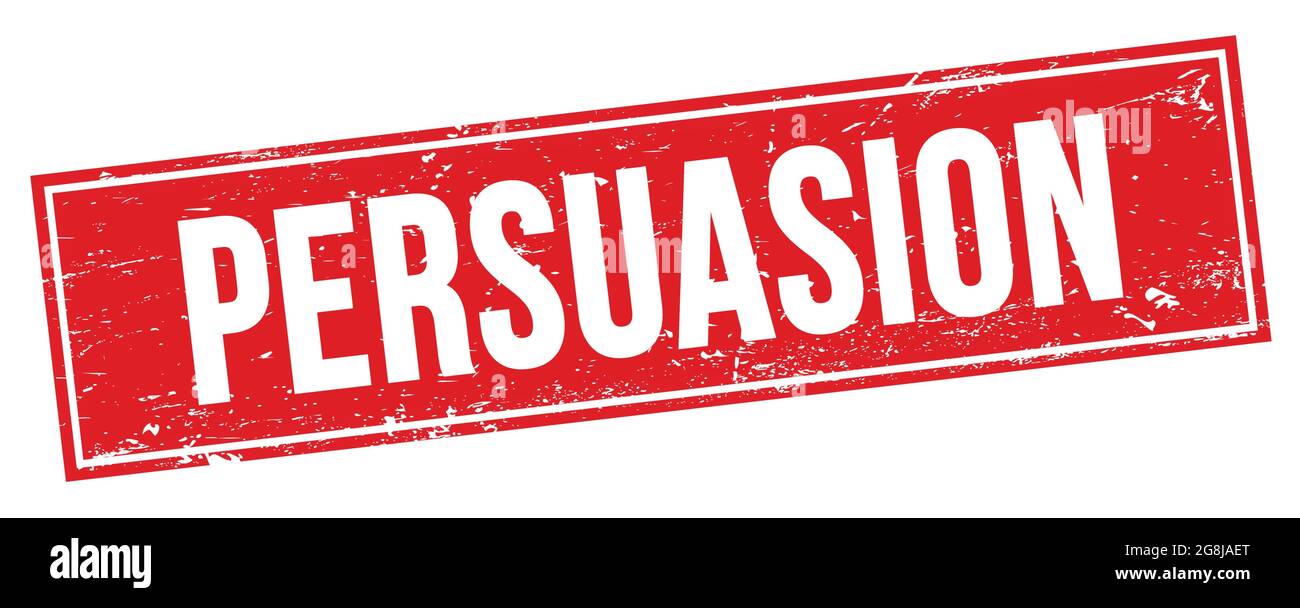 PERSUASION text on red grungy rectangle stamp sign Stock Photo - Alamy