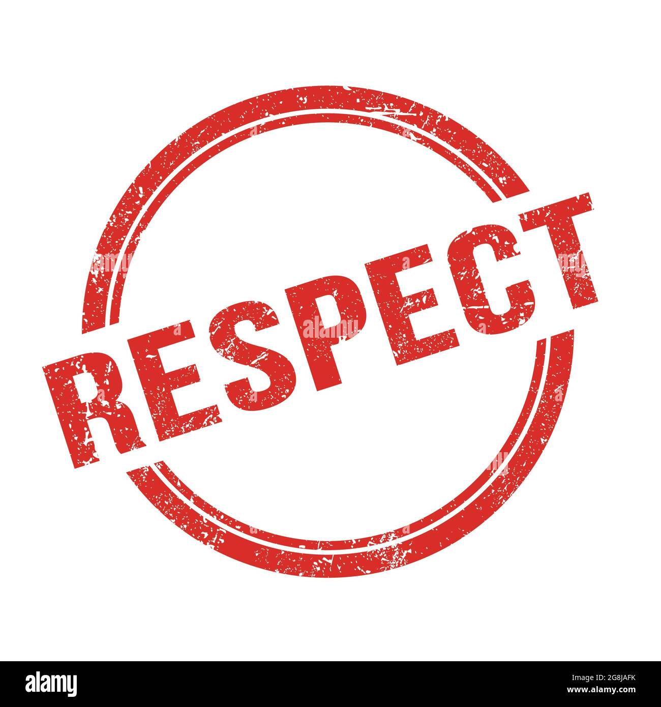 RESPECT text written on red grungy vintage round stamp Stock Photo - Alamy