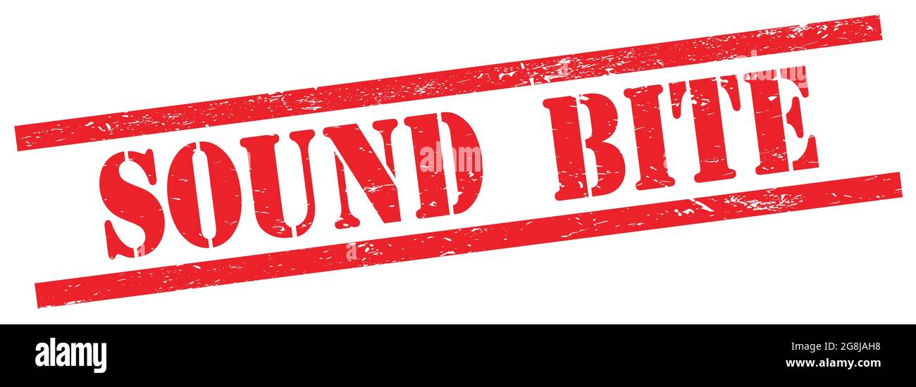 SOUND BITE text on red grungy rectangle vintage stamp Stock Photo - Alamy