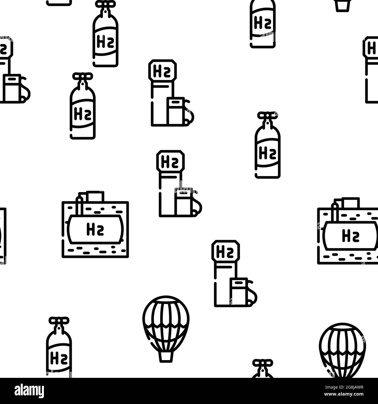 Hydrogen Energy Gas Vector Seamless Pattern Stock Vector Image & Art ...