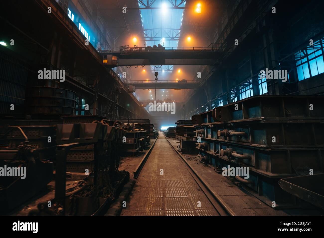 Foundry workshop interior. Typical metallurgical plant. Heavy industry ...