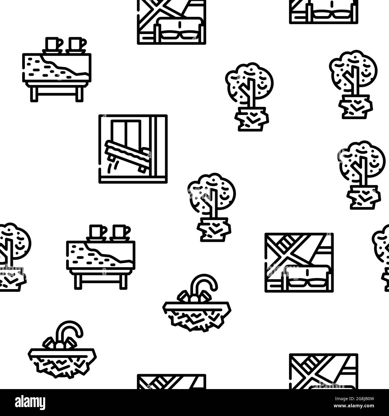 Interior Style Design Vector Seamless Pattern Stock Vector Image & Art ...