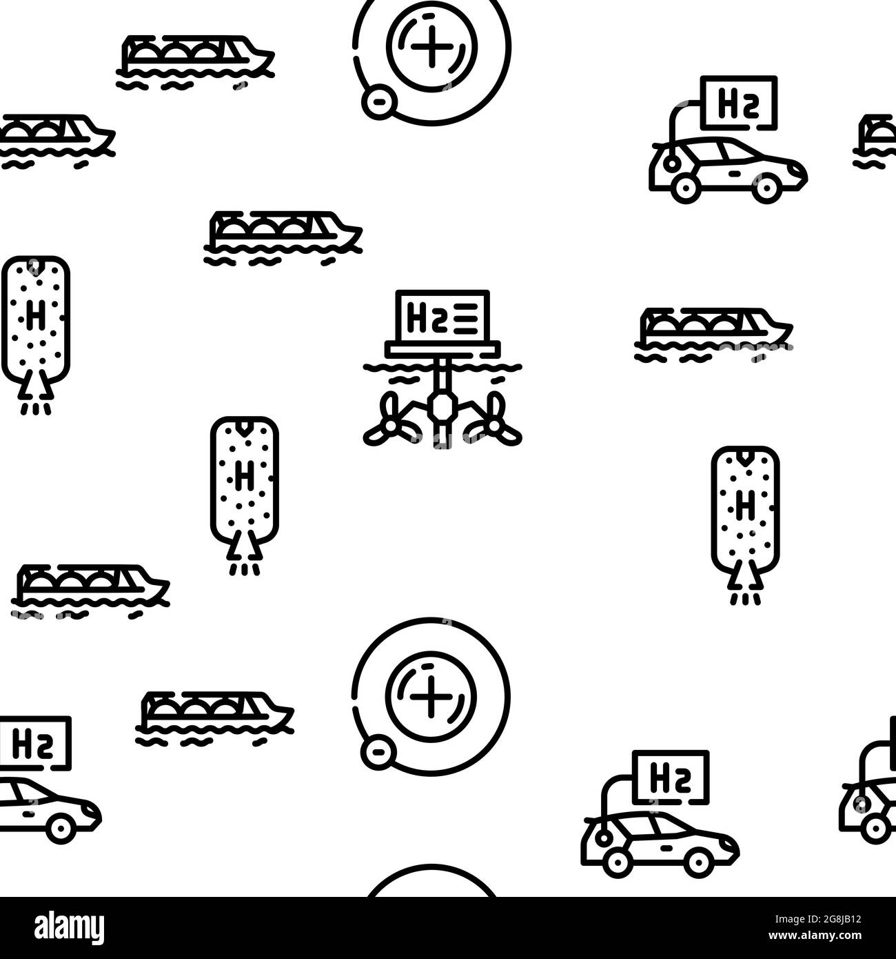 Hydrogen Energy Gas Vector Seamless Pattern Stock Vector Image & Art ...