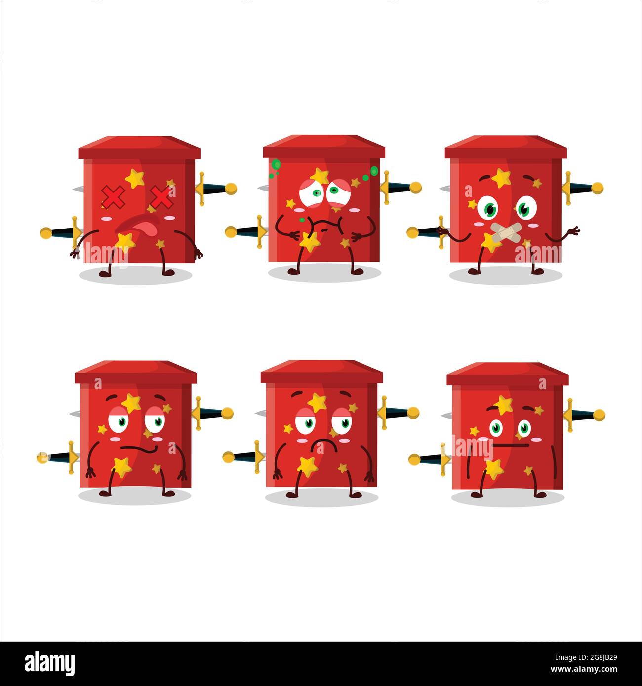 Magic box fantasy cartoon character with nope expression. Vector ...