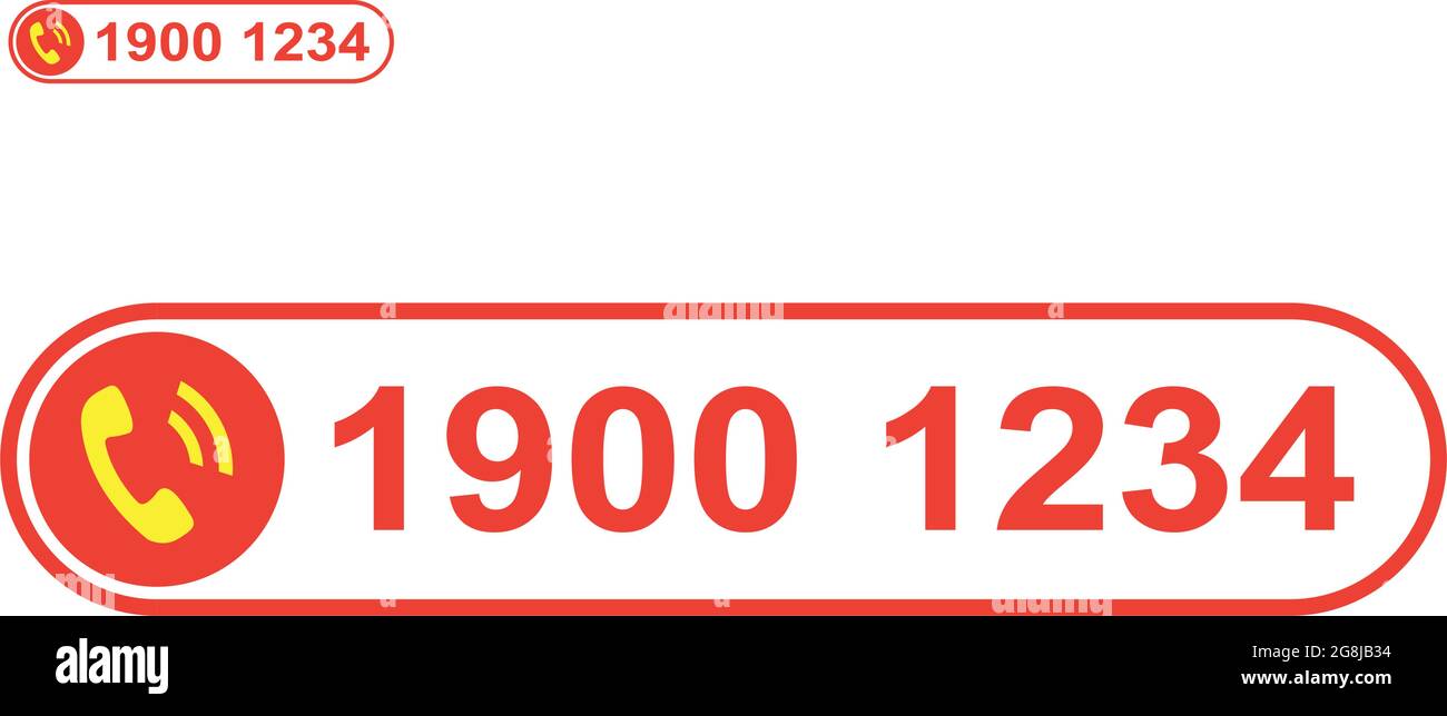 Hotline cell phone icon with number design for app or website. Vector ...