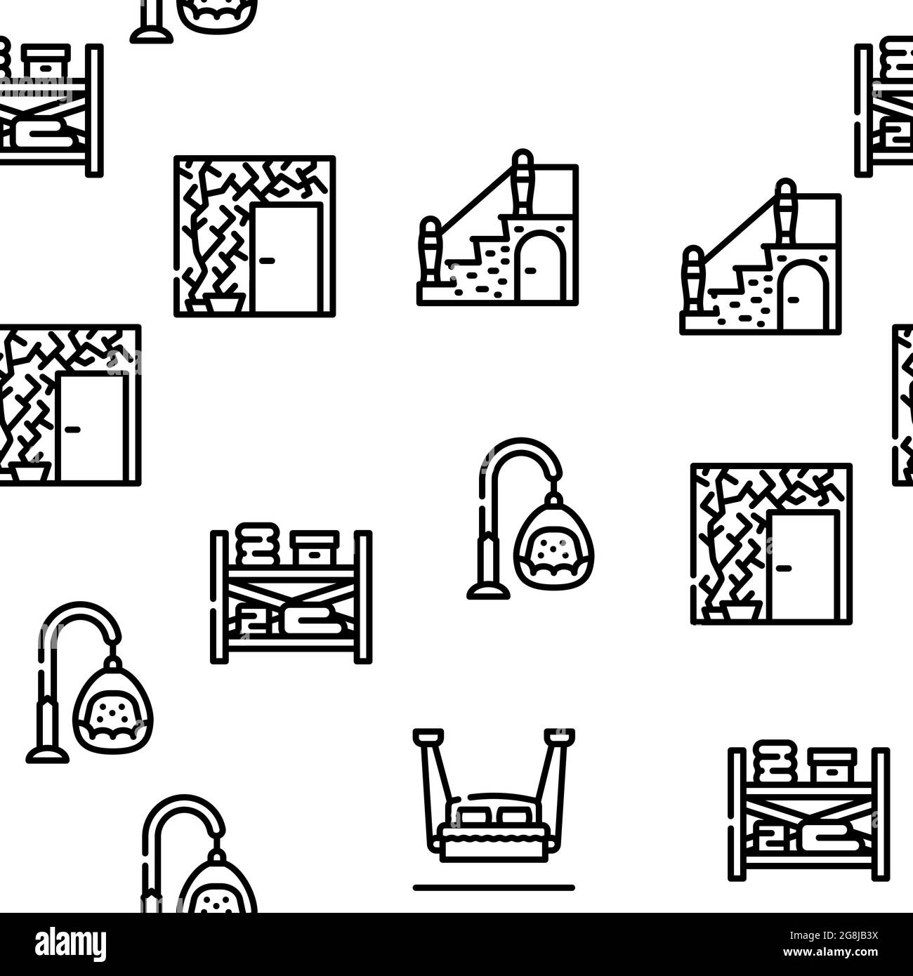 Interior Style Design Vector Seamless Pattern Stock Vector Image & Art ...