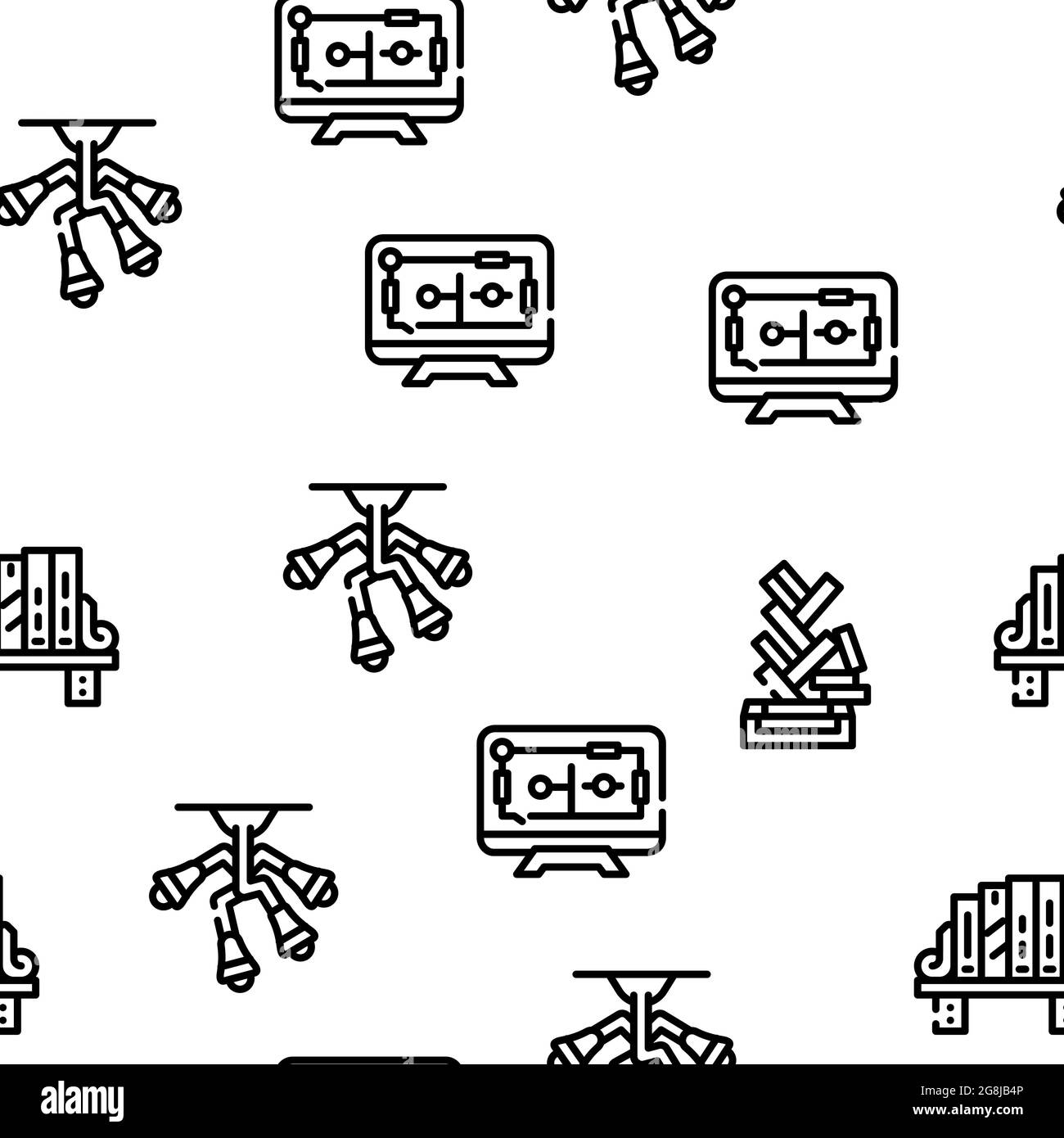 Interior Style Design Vector Seamless Pattern Stock Vector Image & Art ...