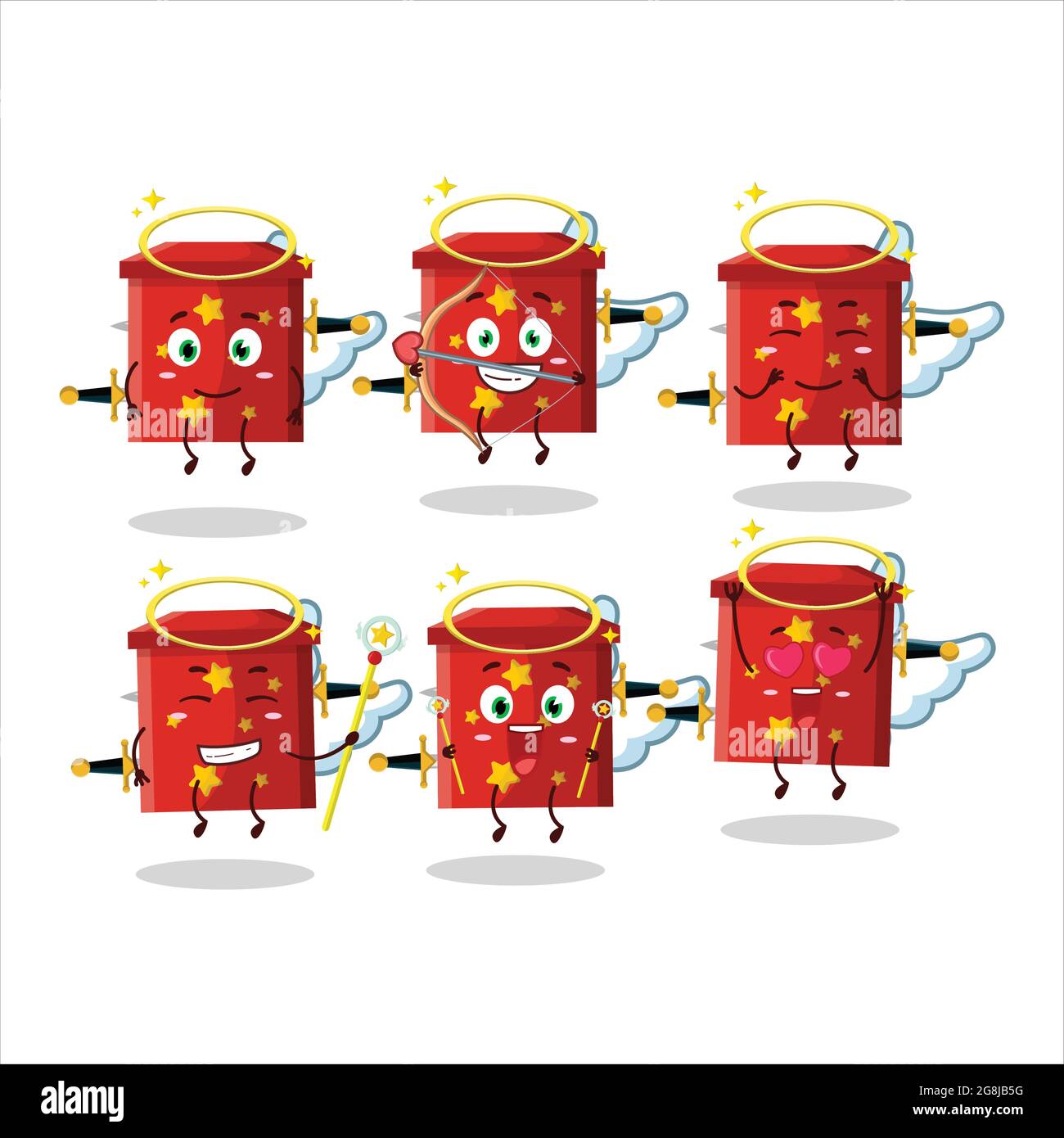 Magic box fantasy cartoon designs as a cute angel character. Vector ...