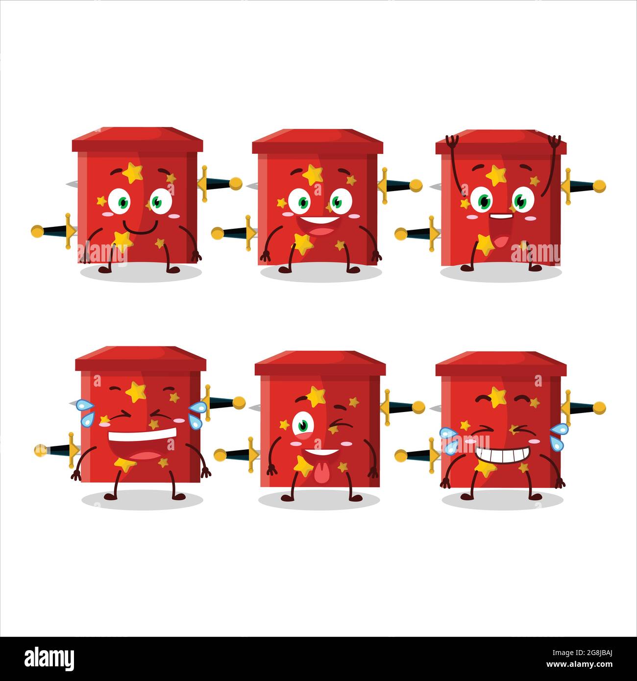 Cartoon character of magic box fantasy with smile expression. Vector ...