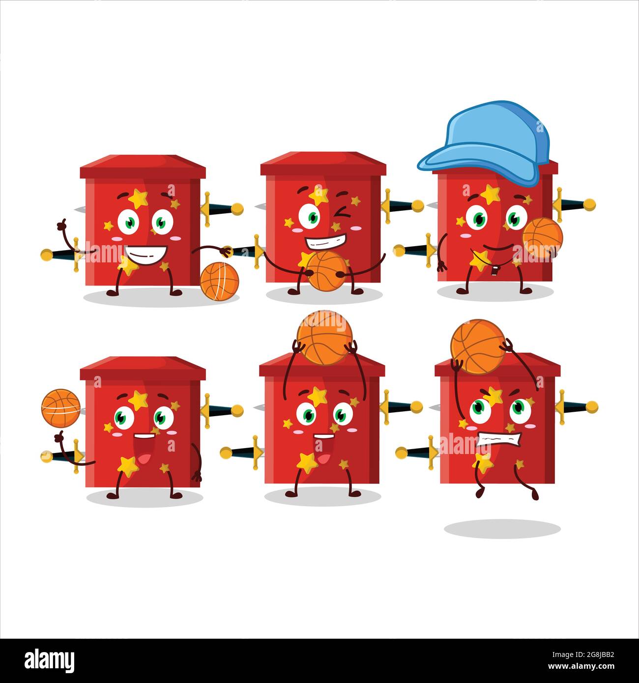 Talented magic box fantasy cartoon character as a basketball athlete ...