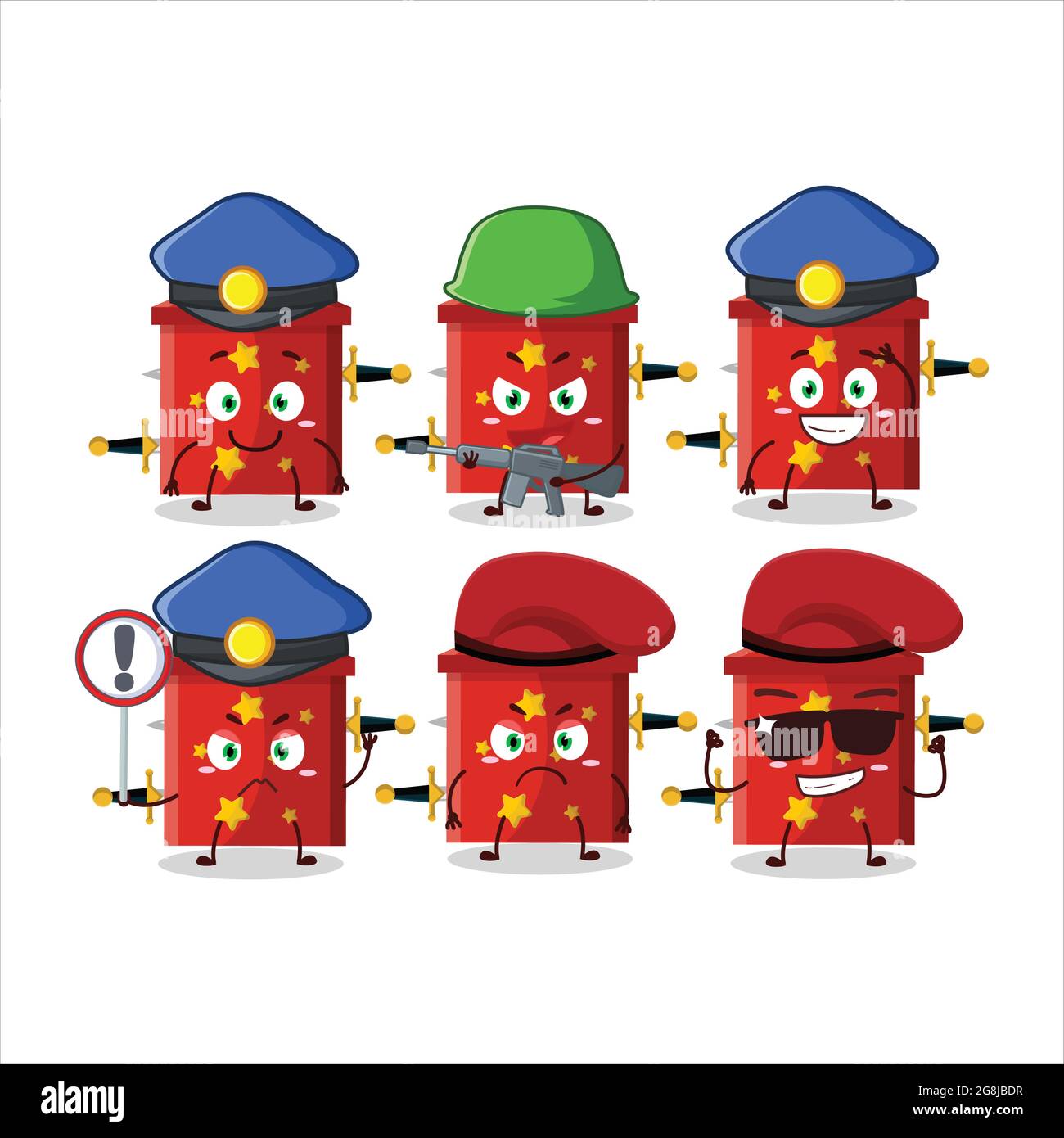 A dedicated Police officer of magic box fantasy mascot design style ...