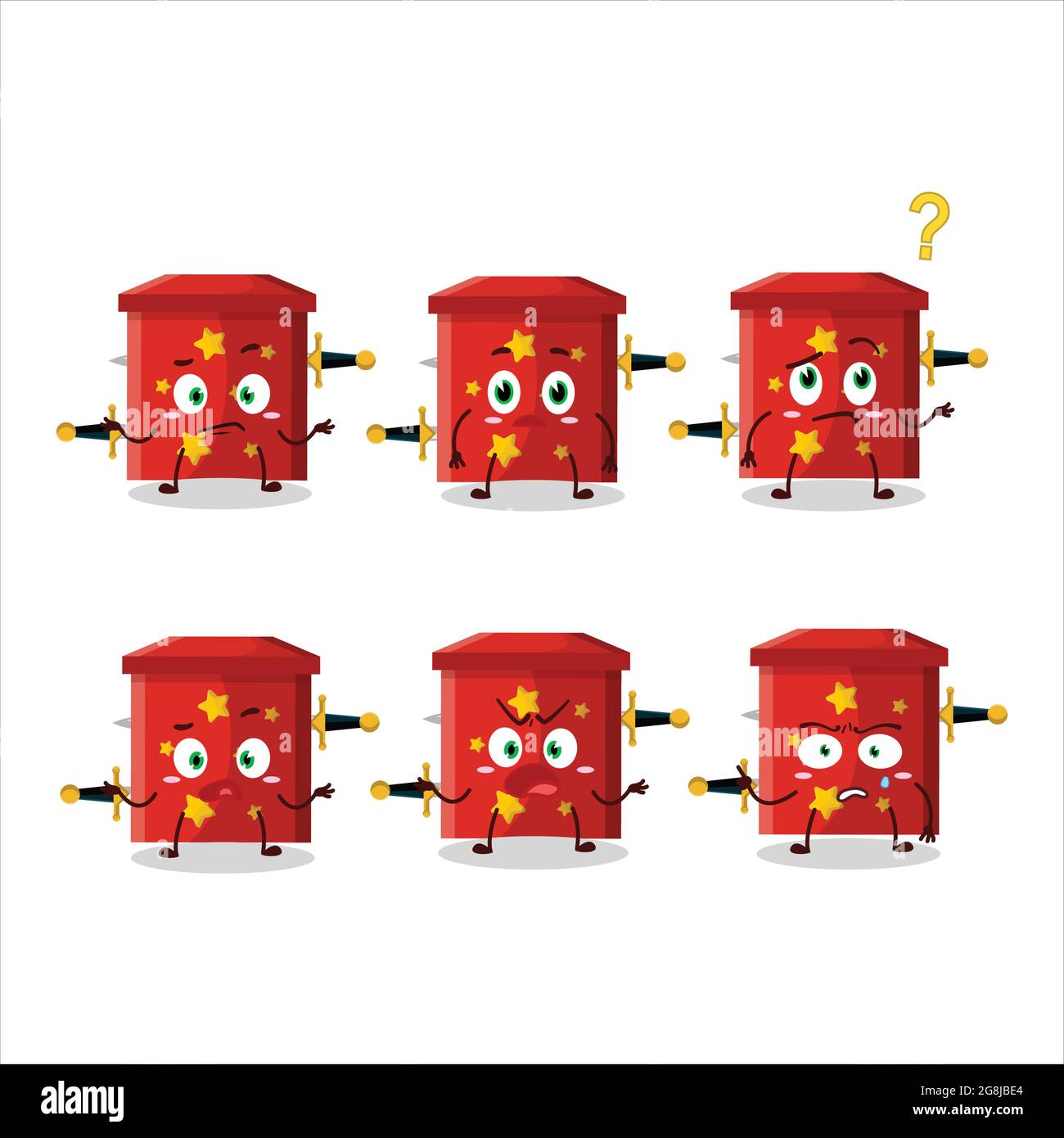 Cartoon character of magic box fantasy with what expression. Vector ...