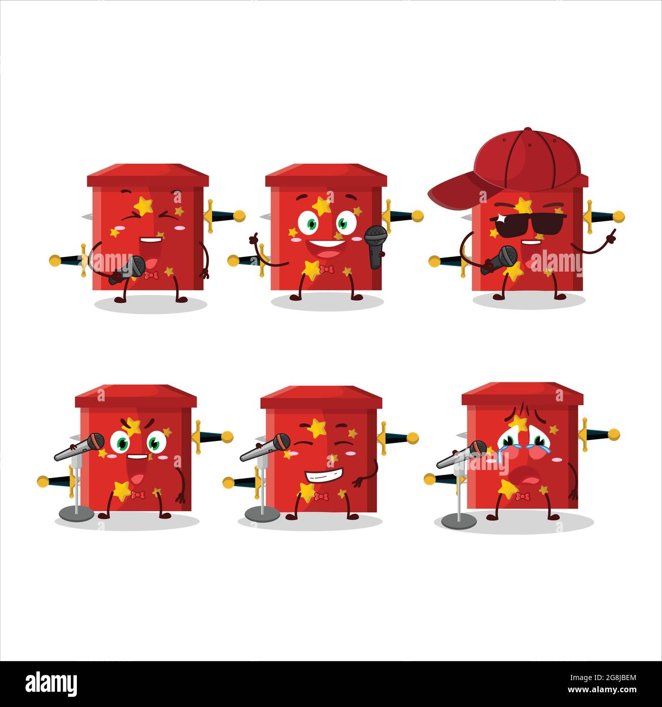 A Cute Cartoon design concept of magic box fantasy singing a famous ...