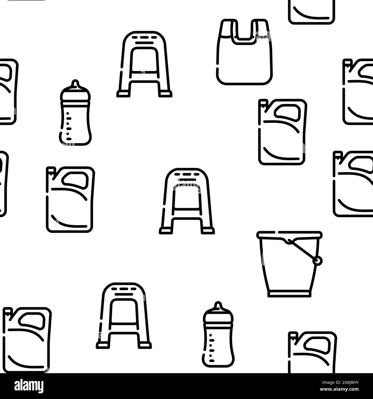 Plastic Accessories Vector Seamless Pattern Stock Vector Image & Art ...